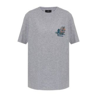 Etro Logo T-Shirt - - Tops - Damen - Grau - S