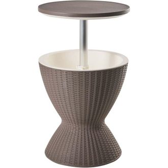 Beliani K&uuml;hlbar AISA 49 cm 49 cm Holzoptik Braun