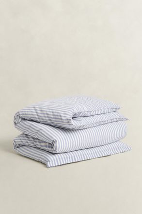 GANT Wohnaccessoires Cotton Linen Striped Einzelbettbezug (160x210) FADED DENIM