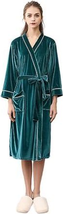 Generic Peignoir Femme Eponge Robe De Chambre Femme Polaire Pijamas Femme Coton Robe Doux Confortables Élégant Robe De Chambre Court/long Automne Hiver Chaud 