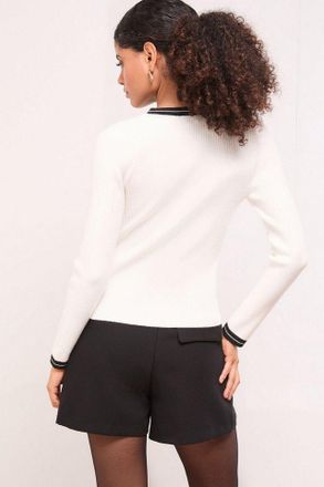 Lipsy Strickpullover Lipsy Strickpullover mit angedeuteter Knopfleiste (1-tlg)