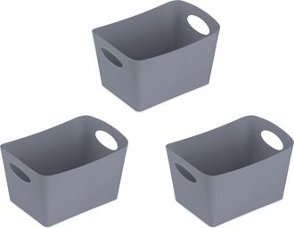 Koziol BOXXX S Aufbewahrungsbox 1 l | 3er-Set | Storagebox, Organizer | biozirkul&auml;rer Kunststoff, ineinander stapelbar | K&uuml;che, Bad, B&uuml;ro, Camping, Kinderzim