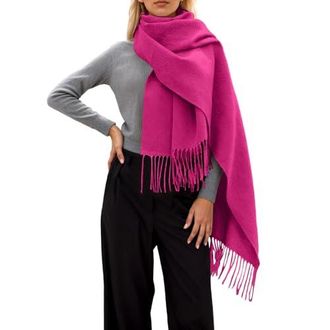 Generic DUHENWU Écharpe dhiver pour femme en cachemire réversible - Longue écharpe dhiver douce à franges - Écharpe chaude pour lautomne et lhiver - Douce et 