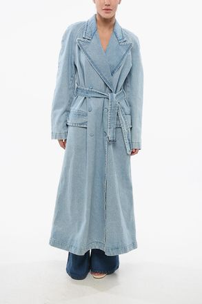 Dries Van Noten Doppelreihiger Denim-Mantel mit Citnura Dries Van Noten