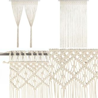 vidaXL Vidaxl - Rideau en macramé 140x240 cm Coton - Rideau Macramé - Rideau Décoration - Rideau Coton - Rideau Salon - Rideau Chambre - Home & Living