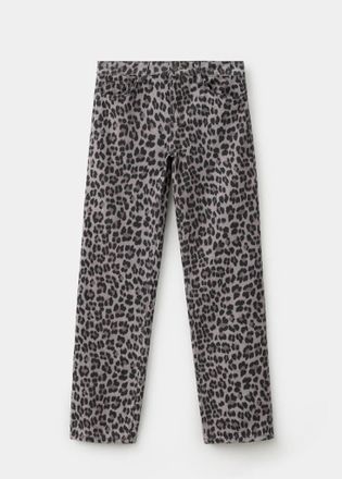 Mango Gerade Jeans mit Leopardenmuster denim grau - Damen - 32 - MANGO