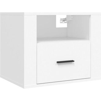 vidaXL Table de chevet murale Blanc 50x36x40 cm Vidaxl