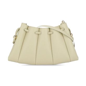 Themoir&egrave; Femme, Sacs, Vert, Taille: ONE Size Sac &agrave; bandouli&egrave;re vert en cuir v&eacute;g&eacute;talien avec cordon de serrage