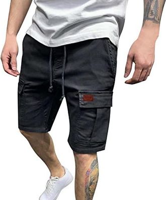 Generic MJGkhiy Cargo Short de travail d&eacute;t&eacute; pour homme, short de randonn&eacute;e avec multi-poches l&eacute;ger, pantalon de travail court, confortable Bermuda cargo pour 