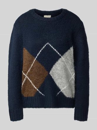 Ichi Strickpullover mit Woll-Anteil und Rundhalsausschnitt