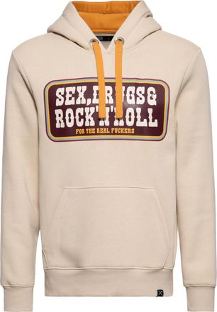 King Kerosin Herren Hoodie Kapuzensweater Kapuzenpullover K&auml;ngurutasche Langarm Motorrad Vintage Retro Rebel Rocknroll Prints Sex, Drugs & Rock N Roll