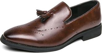 Minitoo Mocassins dété confortables pour homme avec pompon, Y8739 Marron, 39 EU