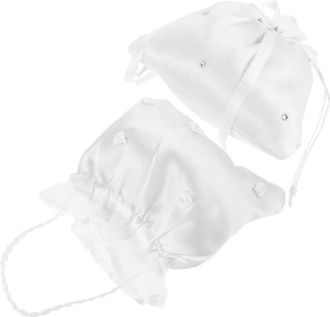 Hemoton 2pi&egrave;ces Sac De Mariage Pour Mari&eacute;e Pochette &agrave; Fleurs Lot De Pochettes Pour Femme Sac &agrave; Main Pour Jour Du Mariage Fleurie