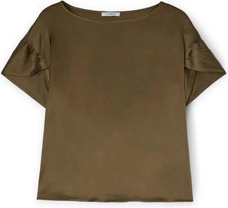 Motivi Femme, Blouses et Chemises, Vert, Taille: 42 FR Blouse à manches en pétale