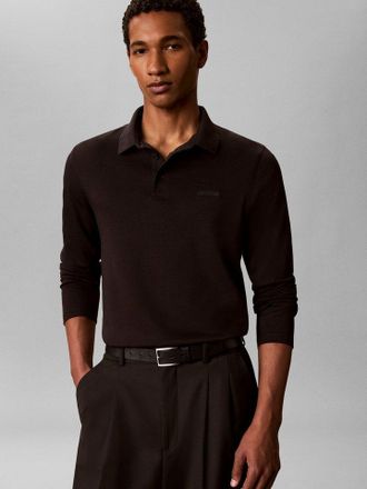 Calvin Klein Jeans Langarm-Poloshirt Polokragen, Slim Fit, reine Baumwolle
