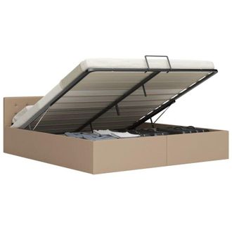vidaXL Cadre de lit avec rangement hydraulique Similicuir 160x200 cm vidaXL
