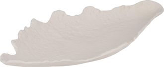 Eglo LIVING Dekoschale Forleyet, elegante Schale zum Dekorieren im Blatt-Design, Metallschale handmade aus Aluminium in Creme, 44 x 23 cm