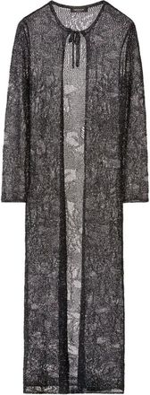 Fabiana Filippi Femme, Pulls, Noir, Taille: 42 FR Cardigan &agrave; sequins et col &agrave; nouer