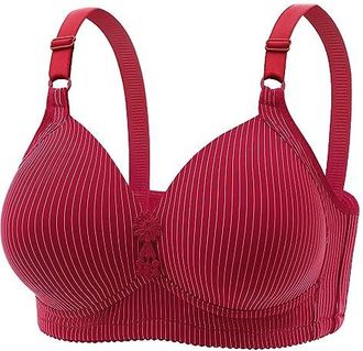 Generic 2026 Soutien-gorge pour femme confortable sexy sans anneau en acier grande taille mince respirant et, bordeaux, 80
