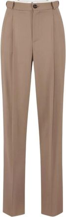 Elisabetta Franchi Femme, Pantalons, Beige, Taille: 40 FR Pantalon Gabardine avec Pinces
