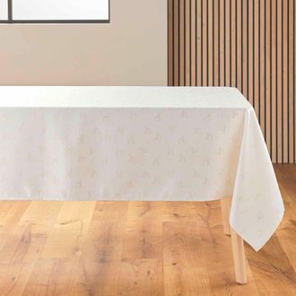 Douceur d'Int&eacute;rieur Les Rennes Tischdecke, rechteckig (140 x 250 cm) Natur/Gold, Jacquard mit Metallicfasern