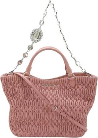 Miu Miu Pre-owned Matelasse Nappa 2way Bag - Femme - Pre-owned - Rose - Taille: ONE Size