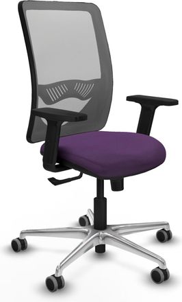 Piqueras y Crespo Stuhl geeignet f&uuml;r B&uuml;ro Zulema mit 2D-Armen, h&ouml;henverstellbare Lendenwirbelst&uuml;tze, ausgestattet mit 3 Positionen und Schneidschaum, Grau/Violett