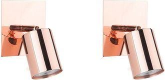 Beliani 2 Appliques Murales en Métal Cuivré avec Point Lumineux Ajustable GU10 40W pour Éclairage de Salon Couloir Chambre ou Salle de Bain Moderne Beliani