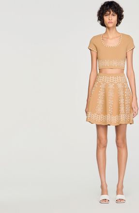 Sandro Pull &agrave; broderie contrast&eacute;e