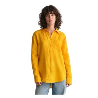 GANT Oversized Leinenhemd - - Blouses & Shirts - Damen - Gelb - XL