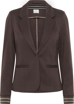 Kaffe Blazer Kinnie Damen Blazer Business Langarm Jacke Spotlich Elegant M, Black Coffee/Morel Stripe M