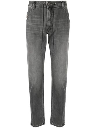 Diesel jean fusel&eacute; &agrave; taille &agrave; lien de resserrage - Gris