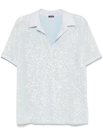 Kiton haut brod&eacute; de sequins - Vert