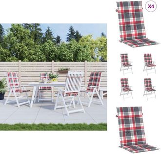 vidaXL Gartenstuhlauflagen f&uuml;r Hochlehner 4 Stk. 120x50x3 cm Stoff - Sitzauflage - Gartenstuhlkissen - Outdoorkissen - Hochlehner-Kissen - Rundes Kissen