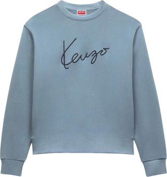 Kenzo SweaT-shirt Signature Brod&eacute; - Homme - Sweatshirts et sweats &agrave; capuche - Bleu - Taille: L