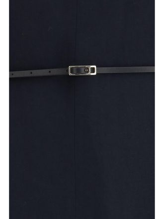 Fabiana Filippi Womens V-Neck Belted Dress Night Blue Viscose