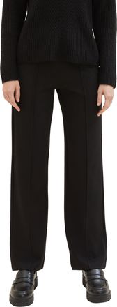 Tom Tailor Damen Straight Leg Sweatpants mit Ziernaht, deep black, 34/30