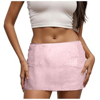 Generic Jupe &agrave; paillettes pour femme - Courte - Sexy - Taille &eacute;lastique - Pour f&ecirc;te, rave, carnaval, concert - Franges - Jupe &agrave; paillettes - Jupe &agrave; paillettes