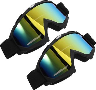 SOLUSTRE 2 Paar Winddichte Motocross Brillen aus Robustem Material mit Klarem Sichtglas Leichte Schutzbrillen f&uuml;r Erwachsene Jugendliche und Outdoor Sportarten