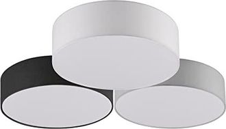 Trio Leuchten LED Deckenleuchte Lugano 621910317, Stoffschirme Wei&szlig;/Schwarz/Grau, inkl. 38 Watt LED, Switch Dimmer