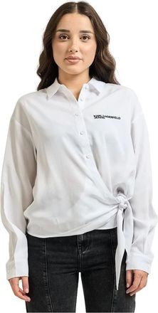 Karl Lagerfeld Femme, Blouses et Chemises, Blanc, Taille: 42 FR Logo Shirt