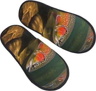 Generic Chaussons Pêche À La Mouche De LOmble De Fontaine Doux Pantoufles En Coton Anti Odeur Chaussons Maison Pour Automne DIntérieur Hôtels L