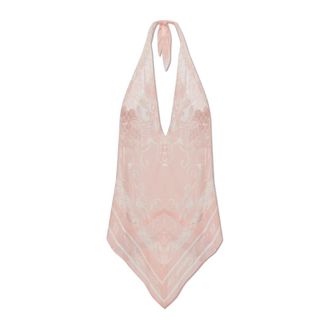 Balmain Drapierte Seiden-Neckholder-Top - - Swimwear - Damen - Rosa - L/XL