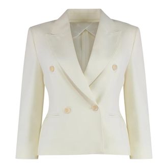 Max Mara Cropped-Blazer aus Wollstoff - - Jackets - Damen - Wei&szlig; - XS