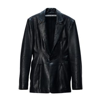 Alexander Wang Tailored Leather Blazer - - Jackets - Damen - Schwarzk - S