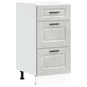 vidaXL Vidaxl - Armoire de cuisine Porto gris b&eacute;ton bois ding&eacute;nierie