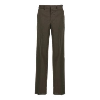 Fendi Regular-Fit Wollhose - - Trousers - Herren - Gr&uuml;n - S