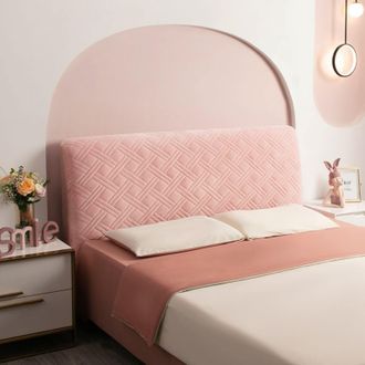 Generic Samtdicke Bettkopfteil Bezug Staubschutzh&uuml;lle f&uuml;r Twin Queen Full King Kopfteil Bezug zur Heimdekoration Hellrosa Volle L&auml;nge: 130 cm/51 Zoll