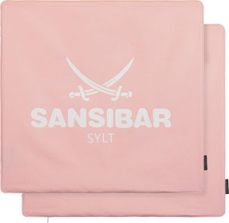 Sansibar Kissen Zierkissen Dekokissen Sofakissen 100% Baumwolle (Bezug - 45x45 cm - 2er-Set, Rosa/Weiß)