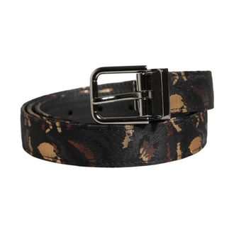 Dolce & Gabbana Femme, Accessoires, Multicolore, Taille: ONE Size Jacquard Metal Buckle Belt